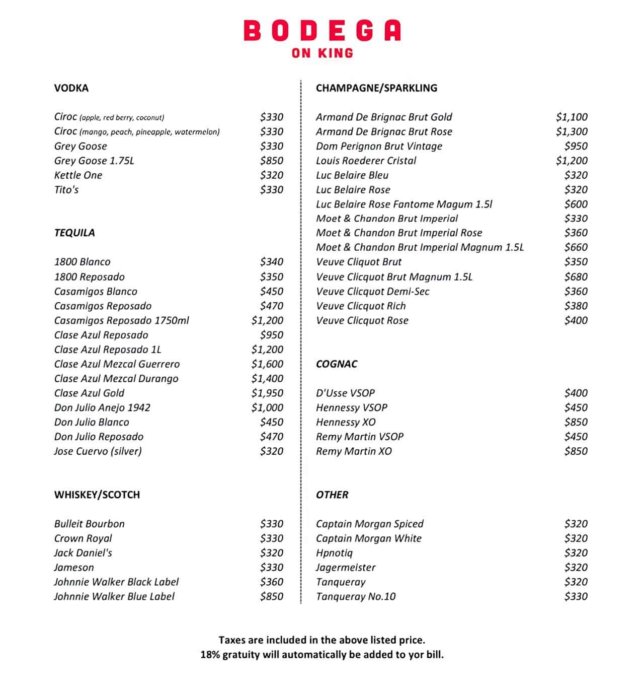 Bodega Toronto Club Bottle Service | Bodega On King | BOK Toronto ...